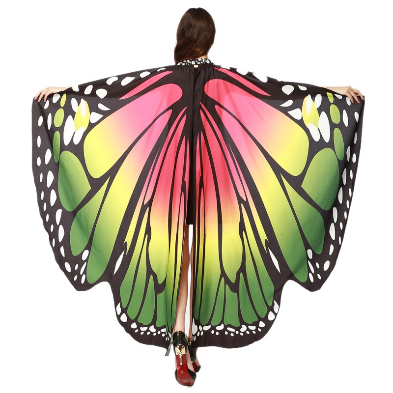 Women Butterfly Wings Fairy Costume Adult Outdoor Nymph Shawl Scarf